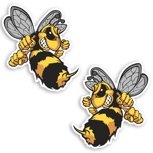 2 x 10cm Wasp Bee Hornet Vinyl Stickers - Cool Laptop Bike Car Sticker ...