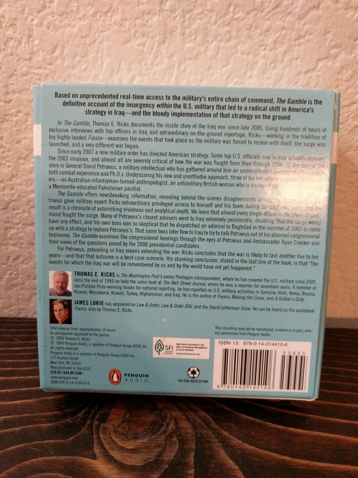 The Gamble Thomas E Ricks Audiobook Abridged 8 CDs General David ...
