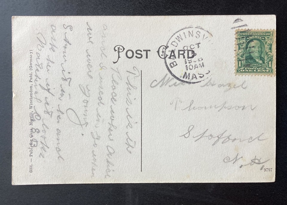 LAKE DENNISON, MASS. C.1908 PC.(M25)~VIEW OF LAKE AND PEOPLE BOATING | eBay