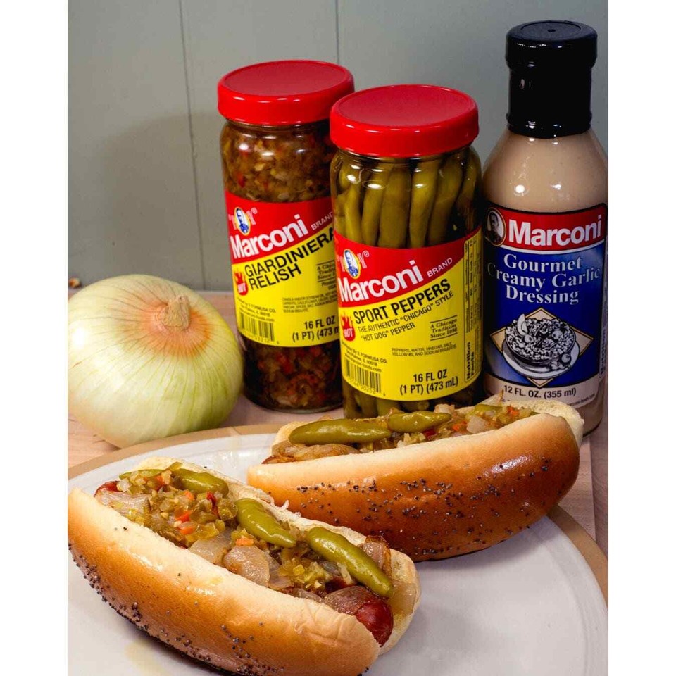 MARCONI 2 Pack Original Chicago Style HOT Giardiniera Peppers 16oz Jars ...