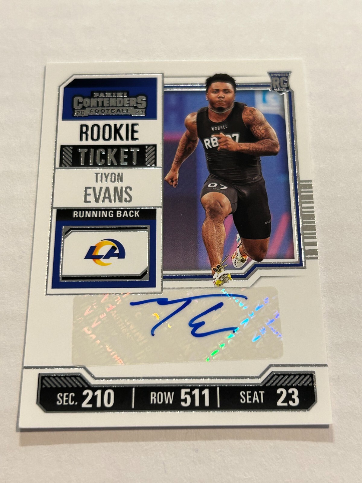2023 CONTENDERS TIYON EVANS #261 ROOKIE TICKET AUTO RAMS | eBay