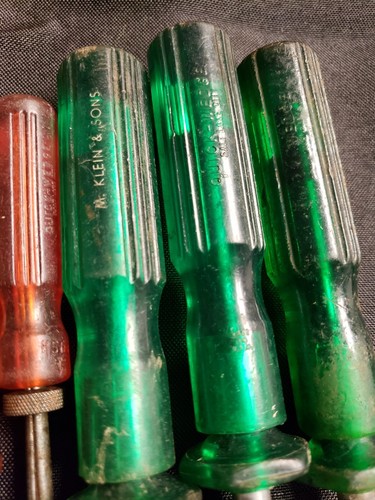 Read Lot Of 5 Vintage Slotted Screwdrivers Klein QUICK-WEDGE Early ...
