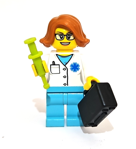 Lego Doctor Nurse Minifigure - Needle Medical Bag ER Surgeon Female ...
