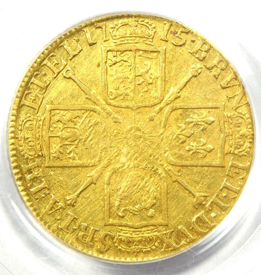 1715 England Britain George I Gold Guinea Coin 1G - PCGS Genuine - AU ...