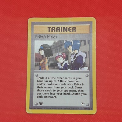 Erika's Maids 109/132 1st Edition Gym Heroes WOTC Trainer Pokemon Card ...