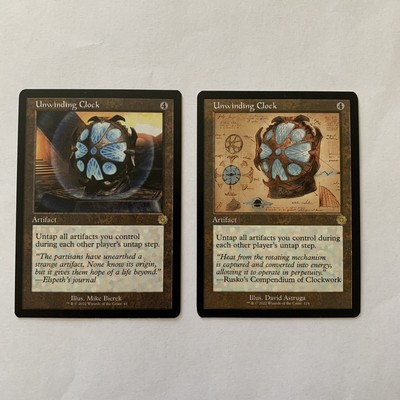 MTG-2X Unwinding Clock-NM-BW Retro Artifacts- 1 Is Schematic- Magic The ...