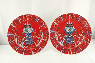 NWOT IIttala Taika Red Set 2 Dinner Plates . | eBay