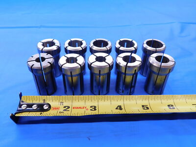 10pc LOT ERICKSON KENNAMETAL DA180 COLLETS SIZES 3/8 - 47/64 NO ...