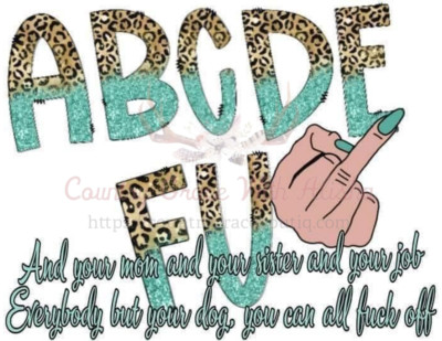 Sublimation Print ABCDE FU Ready to Press Heat Transfer | eBay