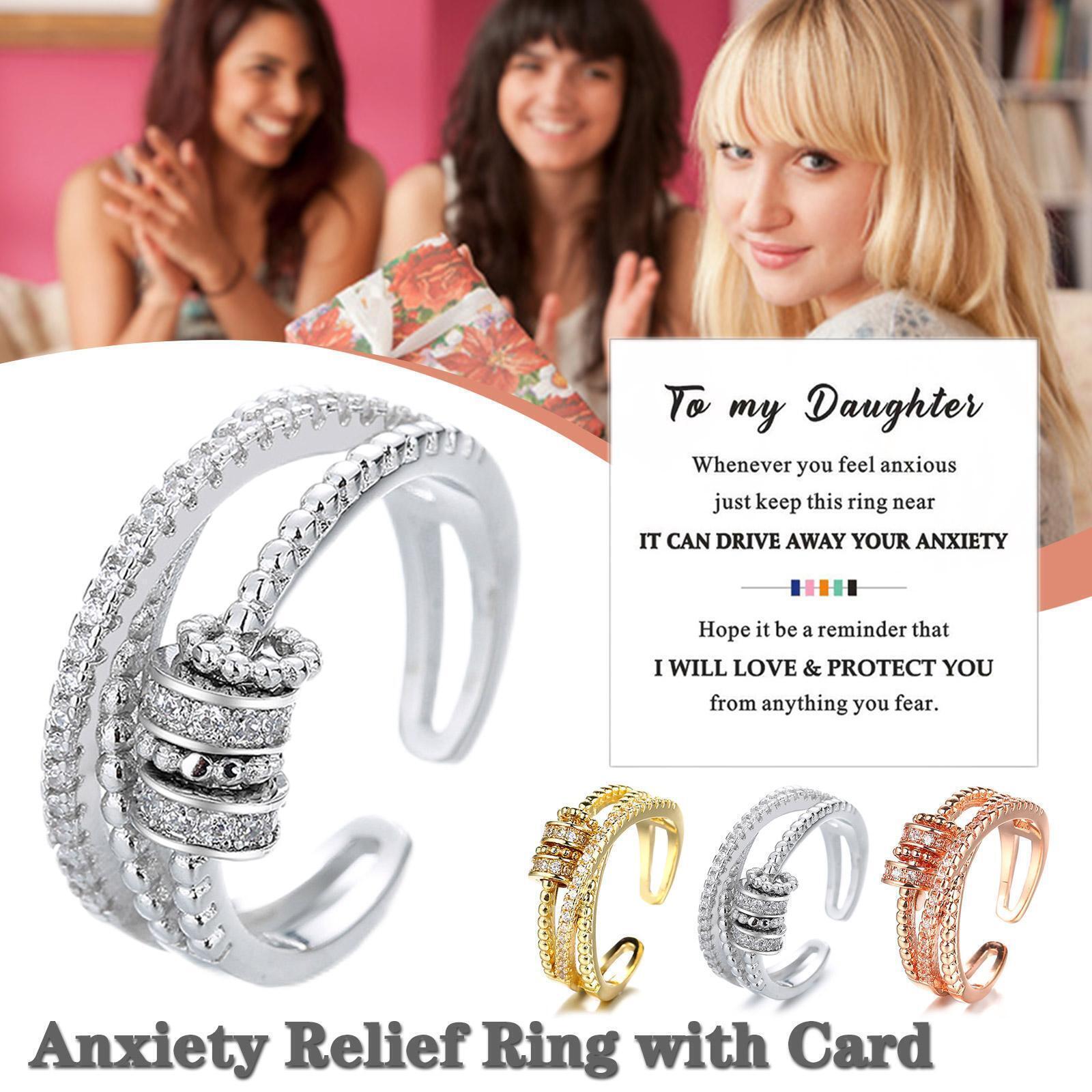 To My Daughter Fidget Rings Anti Anxiety Rings with Spinner H3 B6 Beads ...
