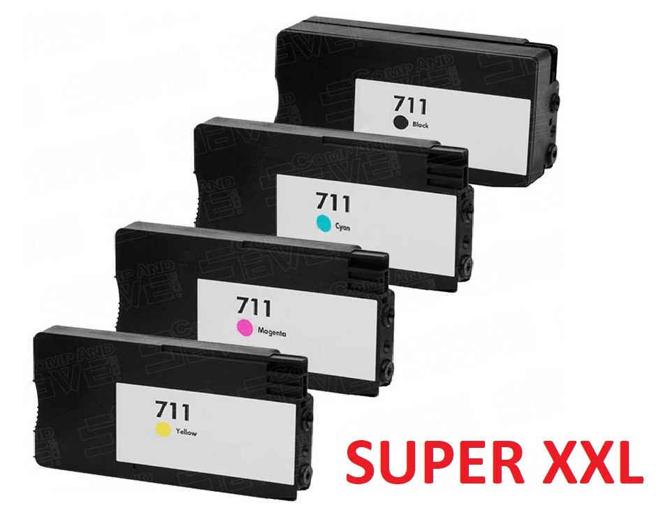 4 x Ink Set for HP DesignJet T120 T520 / No. 711 CZ133A CZ132A CZ131A ...