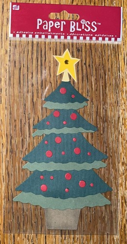 Paper Bliss Christmas Tree Red Lights Yellow Star 3D Holiday Scrapbook ...
