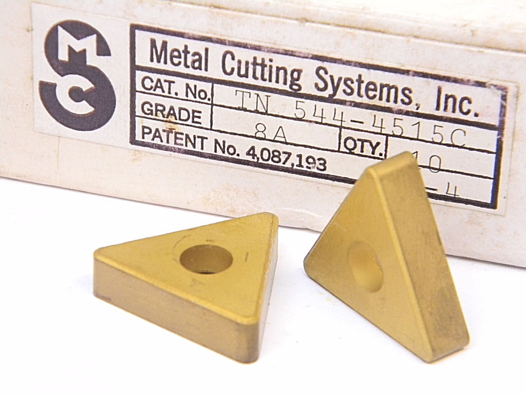 NEW 10PCS. METAL CUTTING SYSTEMS TN 544-4515C GRADE: 8A CARBIDE INSERTS ...