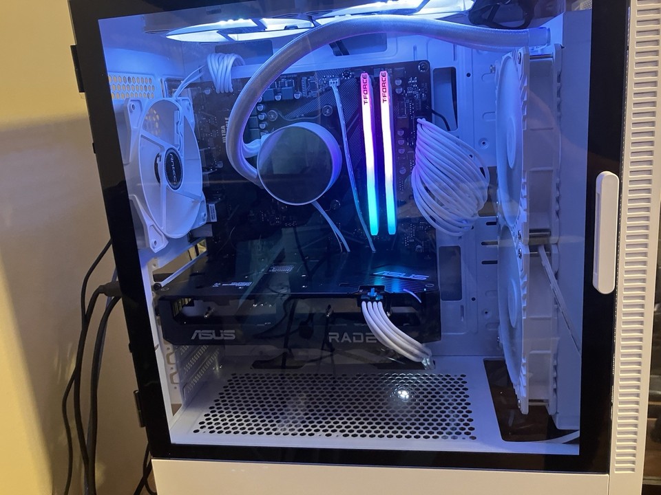 Double pc gaming setup with mic, kbm, and tripple monitors | eBay