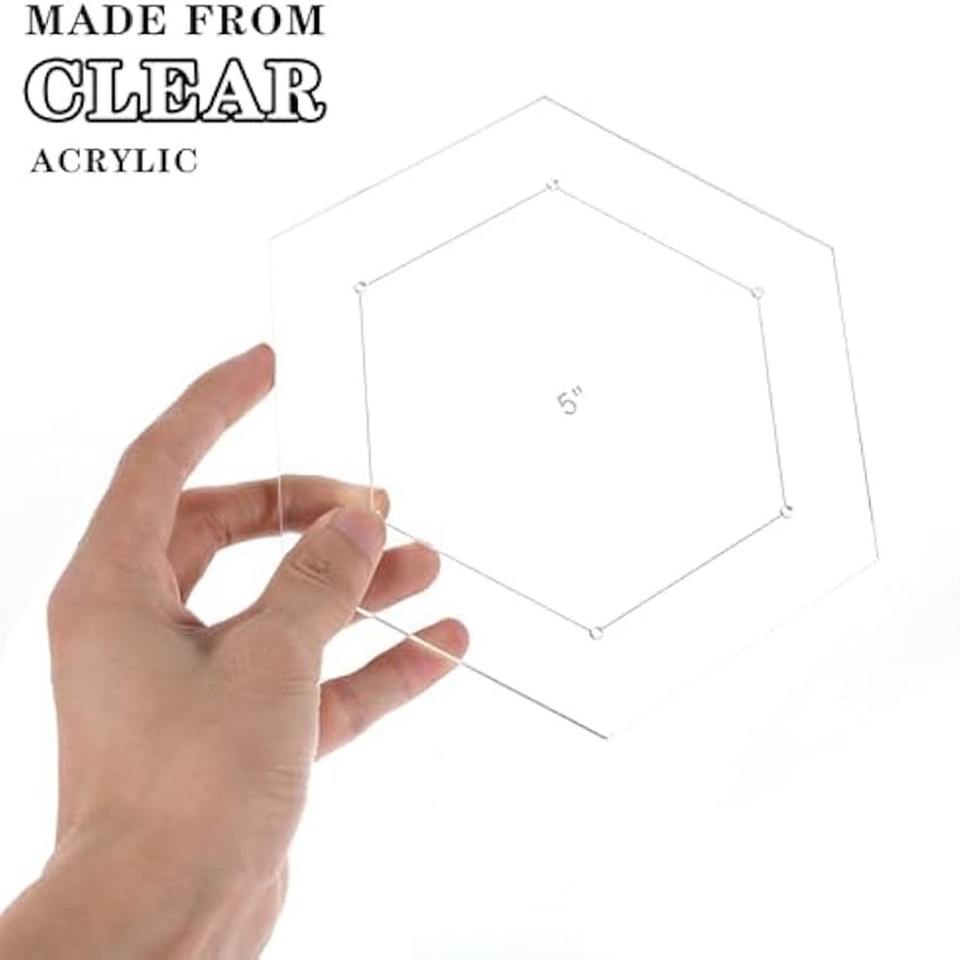 6Pcs Hexagon Quilting Template Acrylic Quilting Rulers & Templates ...