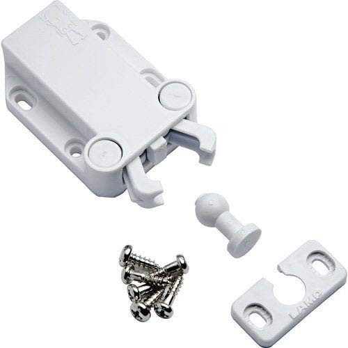 LAMP White Plastic Non-Magnetic Touch Safe Push Latch (Set of 2 ...