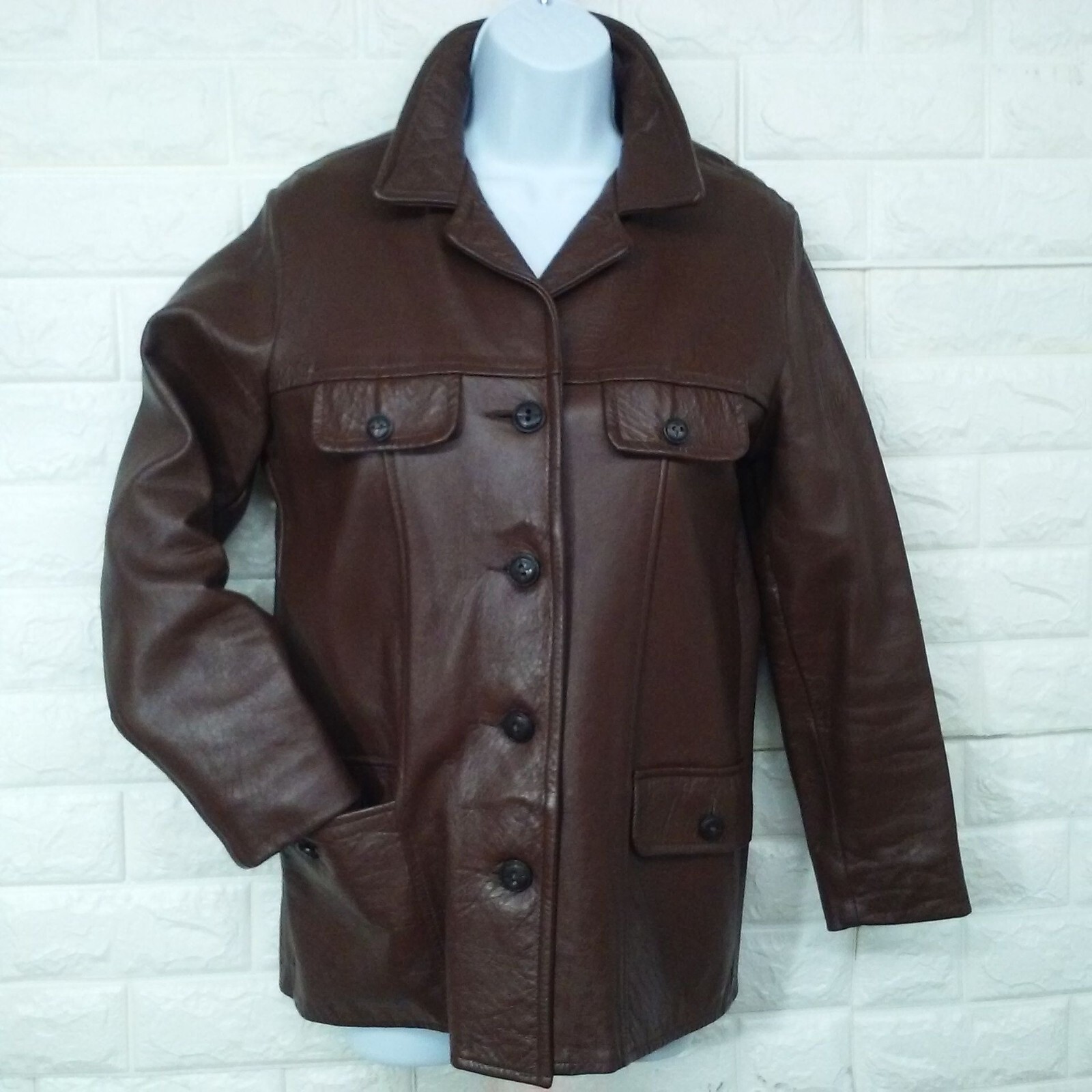 Vintage 50s-60s Leather Shacket Chore Coat Utility Ja… - Gem