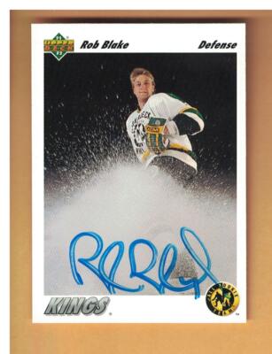 ROB BLAKE AUTOGRAPHED 1991-92 UPPER DECK ROOKIE CARD SIGNED LOS ANGELES ...