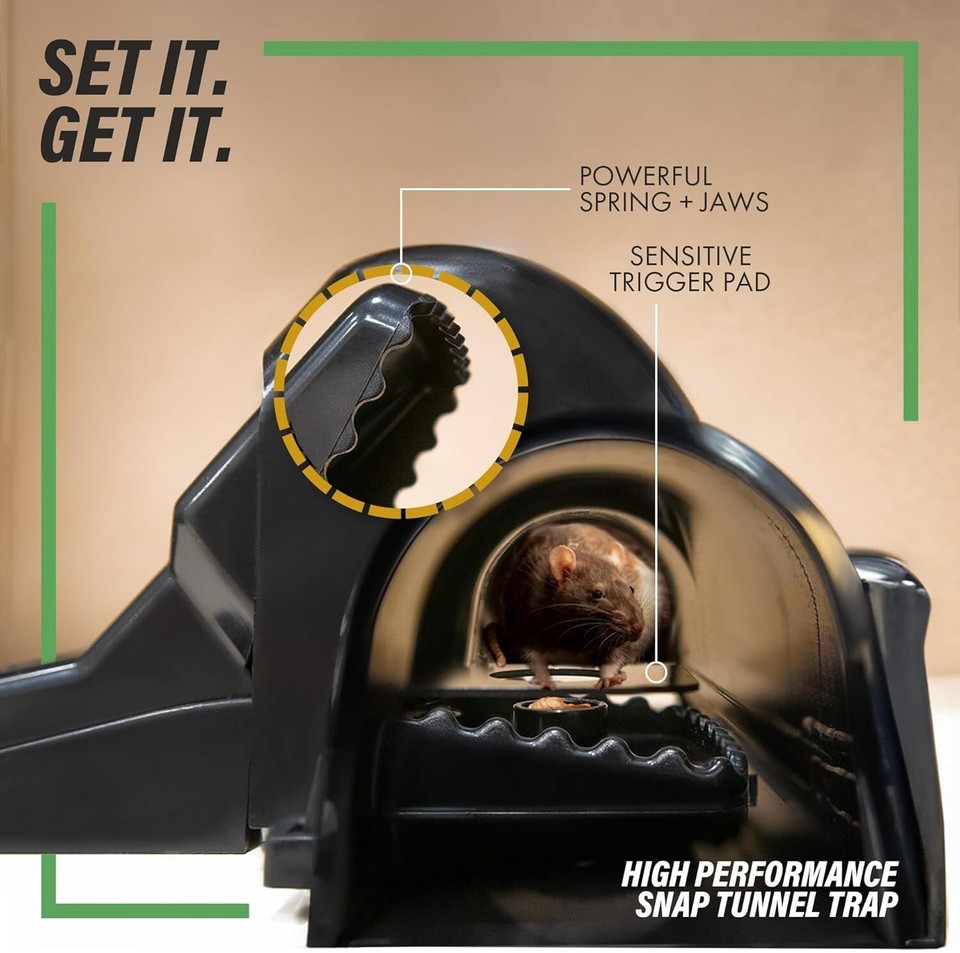 2 Pk Covered Rat & Chipmunk Traps, Humane Snap Trap, Safe, Reusable ...