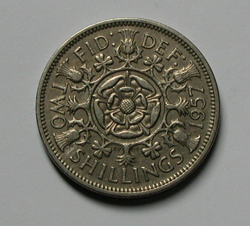 1957 UK (British) Elizabeth II Coin - 2 Shillings (Florin) - circulated ...
