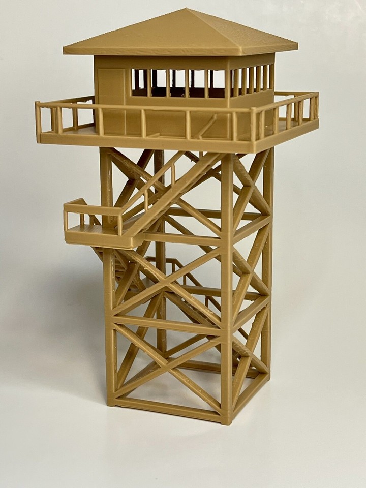 1 - HO Scale Watch Tower / Fire Lookout - 5 1/2" Tall - Realistic 3d ...