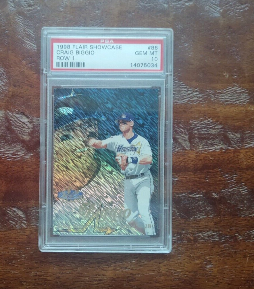 1998 FLAIR SHOWCASE ROW 1 #86 CRAIG BIGGIO PSA 10 - ONE OF ONE | eBay