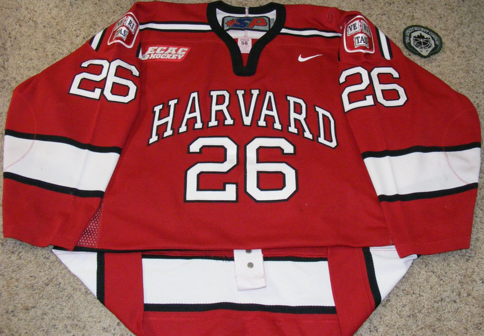 Harvard University #26 Jacob Olson, Red, 15- 19 original NOB Jersey ...