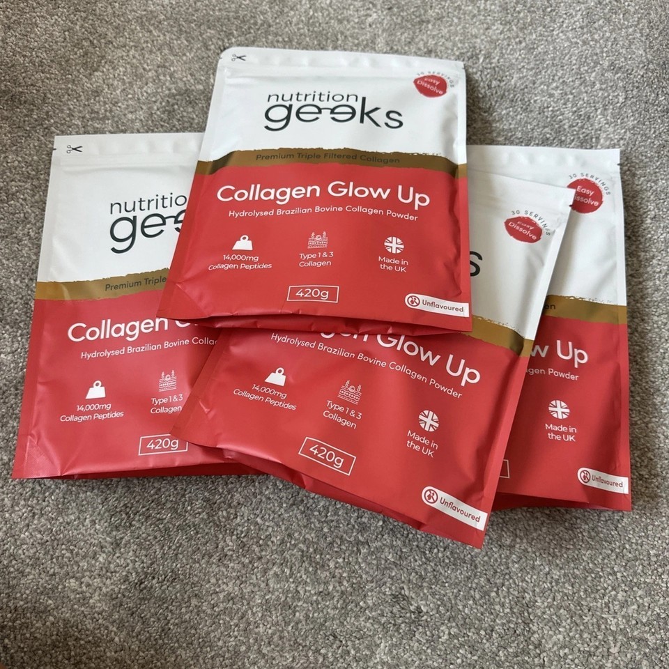 1-3X Nutrition geeks Collagen Glow Up Powder New Improved 14000mg ...