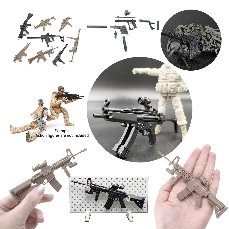 8 Pcs Assembly Submachine Gun Toy Model Action Figure Set HK53, MK18 ...