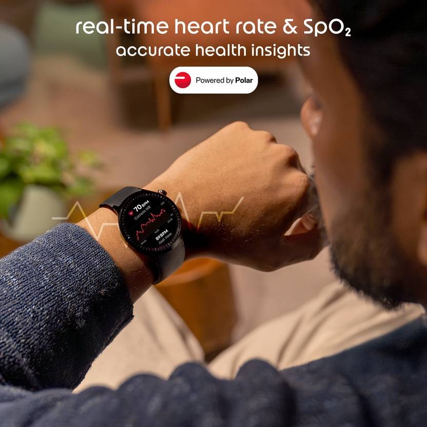 MOTOROLA moto watch Smartwatch (Pantone Volcanic Ash Band Strap, Free ...