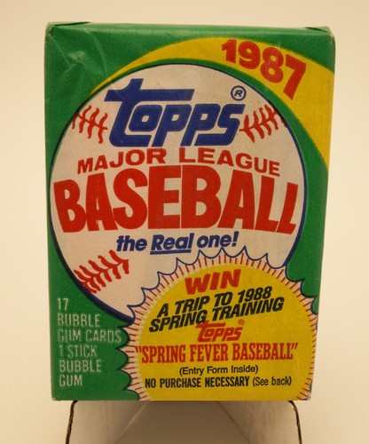 1987 TOPPS BASEBALL CARDS - 1 UNOPENED SEALED WAX PACK - 17 CARD PACK ...