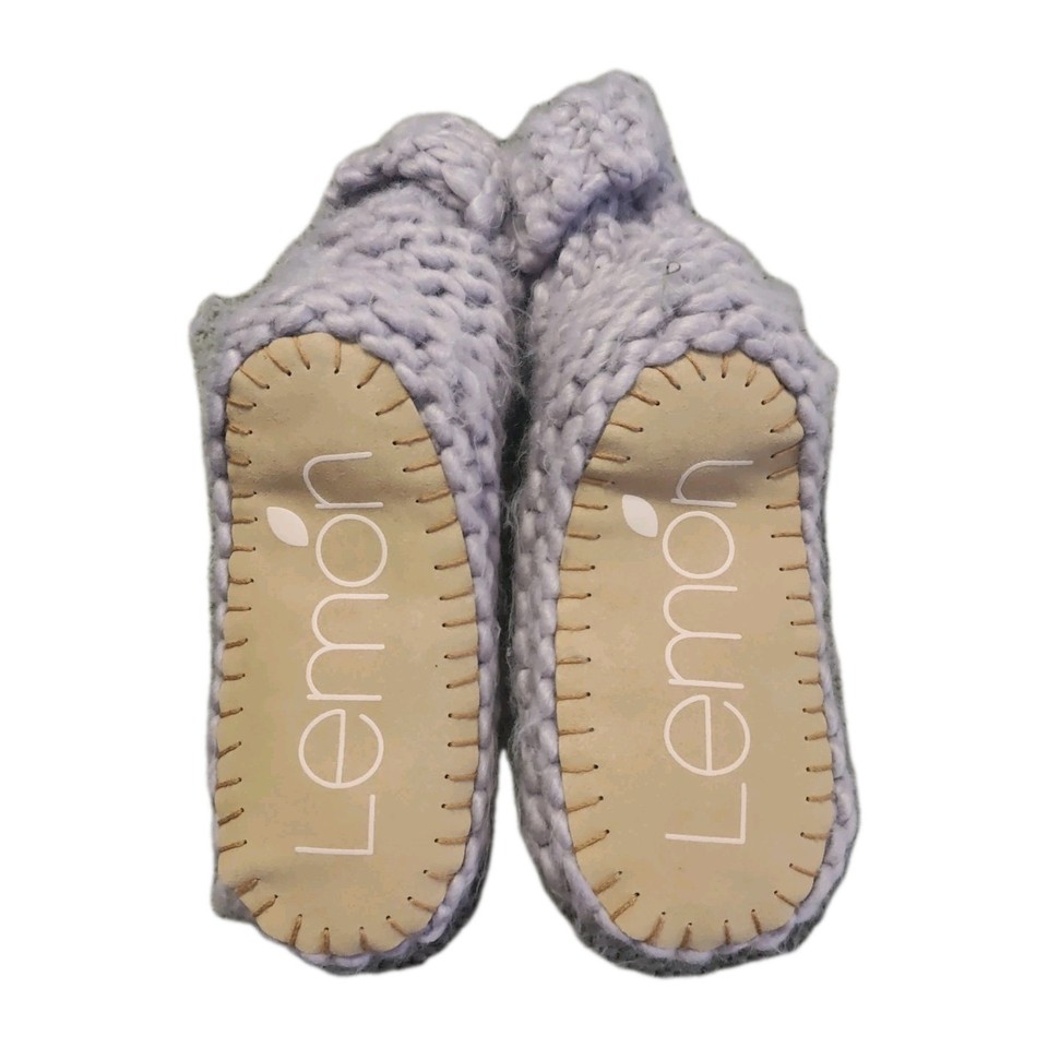 Lemon Crochet a bootie Cabin Puffy slippers Lavanda size M (7/8) | eBay