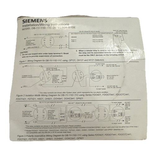 SIEMENS SMOKE DETECTOR BASE WHITE, DB-11/-11E-11C 500-094151 New E27 | eBay