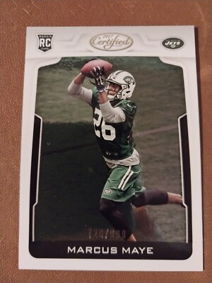 2017 MARCUS MAYE PANINI CERTIFIED NFL ROOKIE CARD RC #175 NY JETS /999 ...