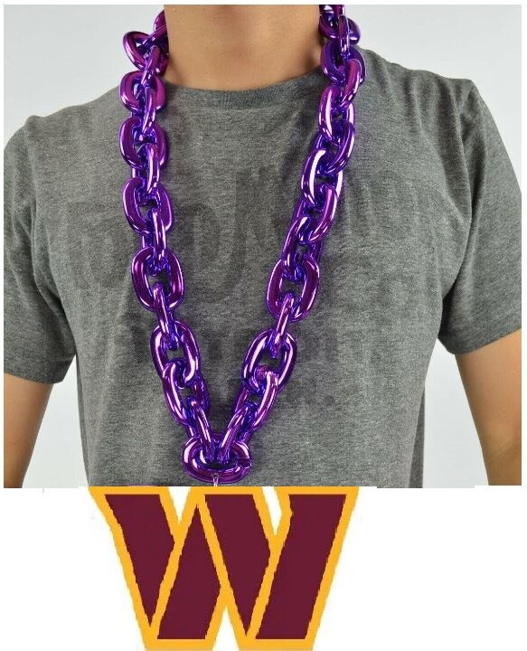 New NFL Washington Commanders BIG Fan Chain Necklace Foam -PICK YOUR ...