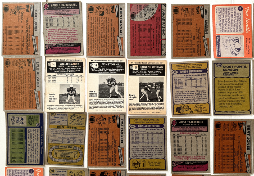 Topps NFL Football Trading Cards 1970s 80s Mixed Lot of 69 HOFers All ...