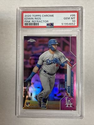 2020 Topps Chrome #95 Edwin Rios RC Rookie Chicago Cubs PSA 10 GEM MINT ...