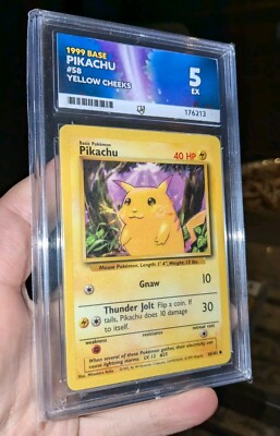 ACE Grading 5 Pikachu Yellow Cheeks 58/102 Base Set Pokemon Card Game ...