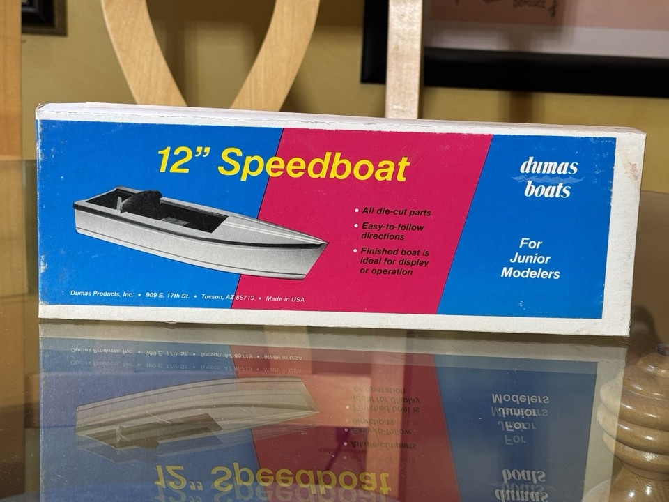 Vintage 12" SPEEDBOAT Dumas Boats Products Wood Kit 1005 USA Die Cut ...
