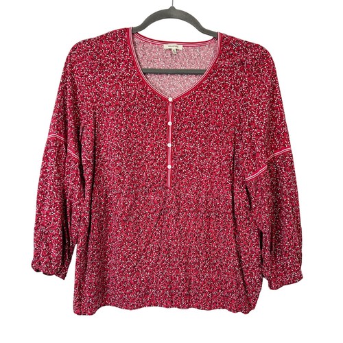 Max Studio Red Peasant Blouse Top Women's Size 3X Boho | eBay
