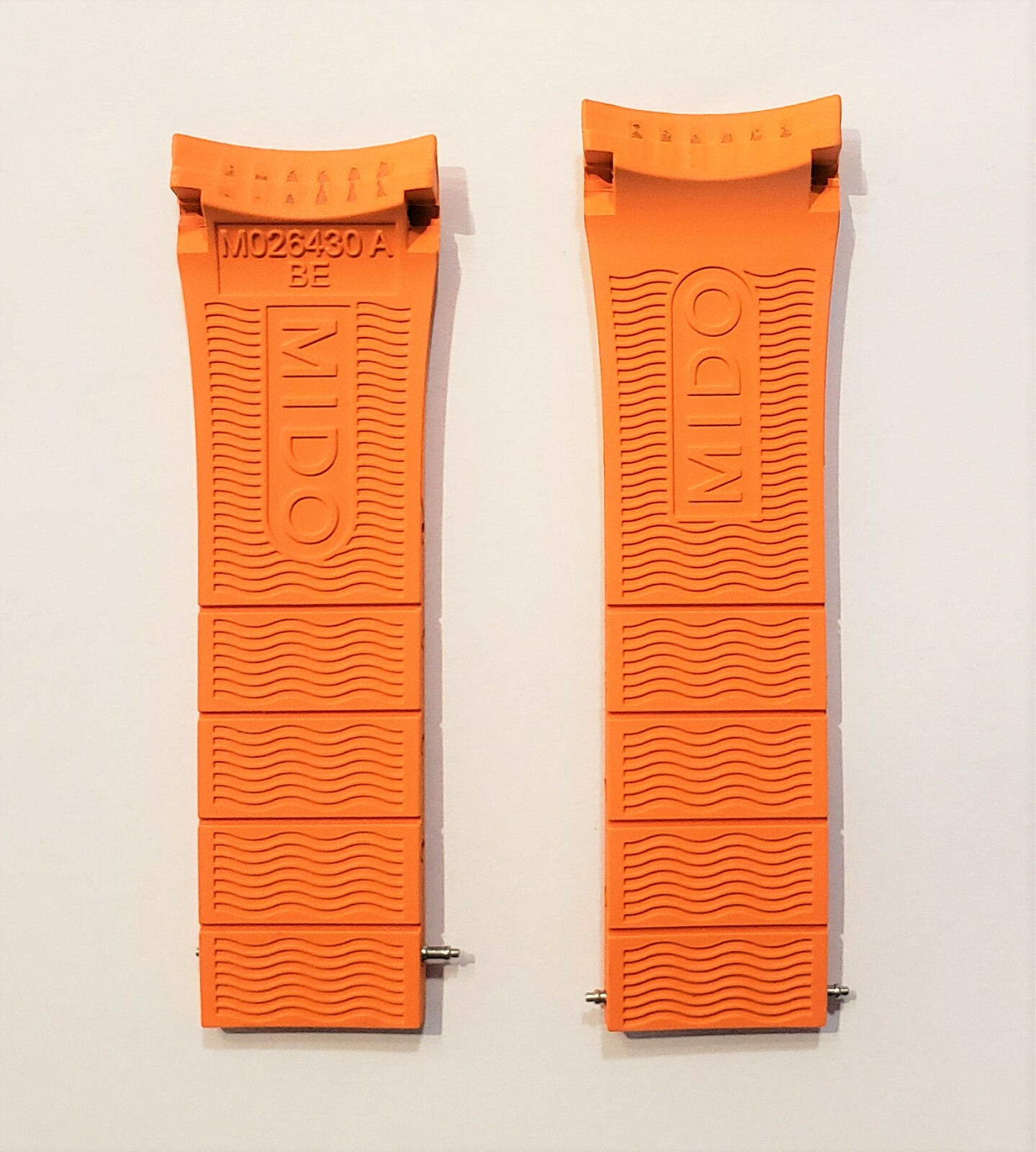 Original MIDO Ocean Star Model M026430A Orange Rubber Watch Band Strap ...