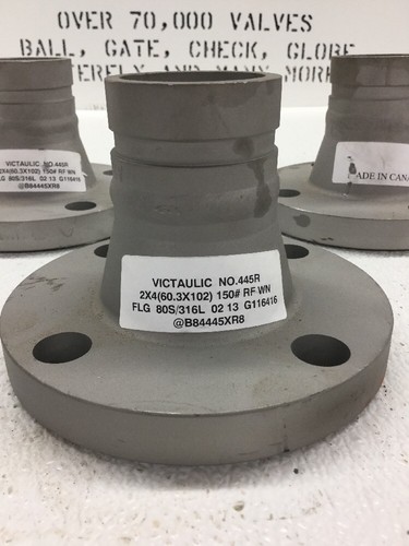 Victaulic 445R Stainless Steel Flanged Adapter Nipple 2" 150# RF S/80 X ...