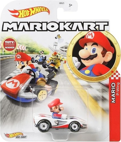 NEW Mattel Hot Wheels 1:64 Mario Kart SUPER MARIO P-Wing DieCast Car ...