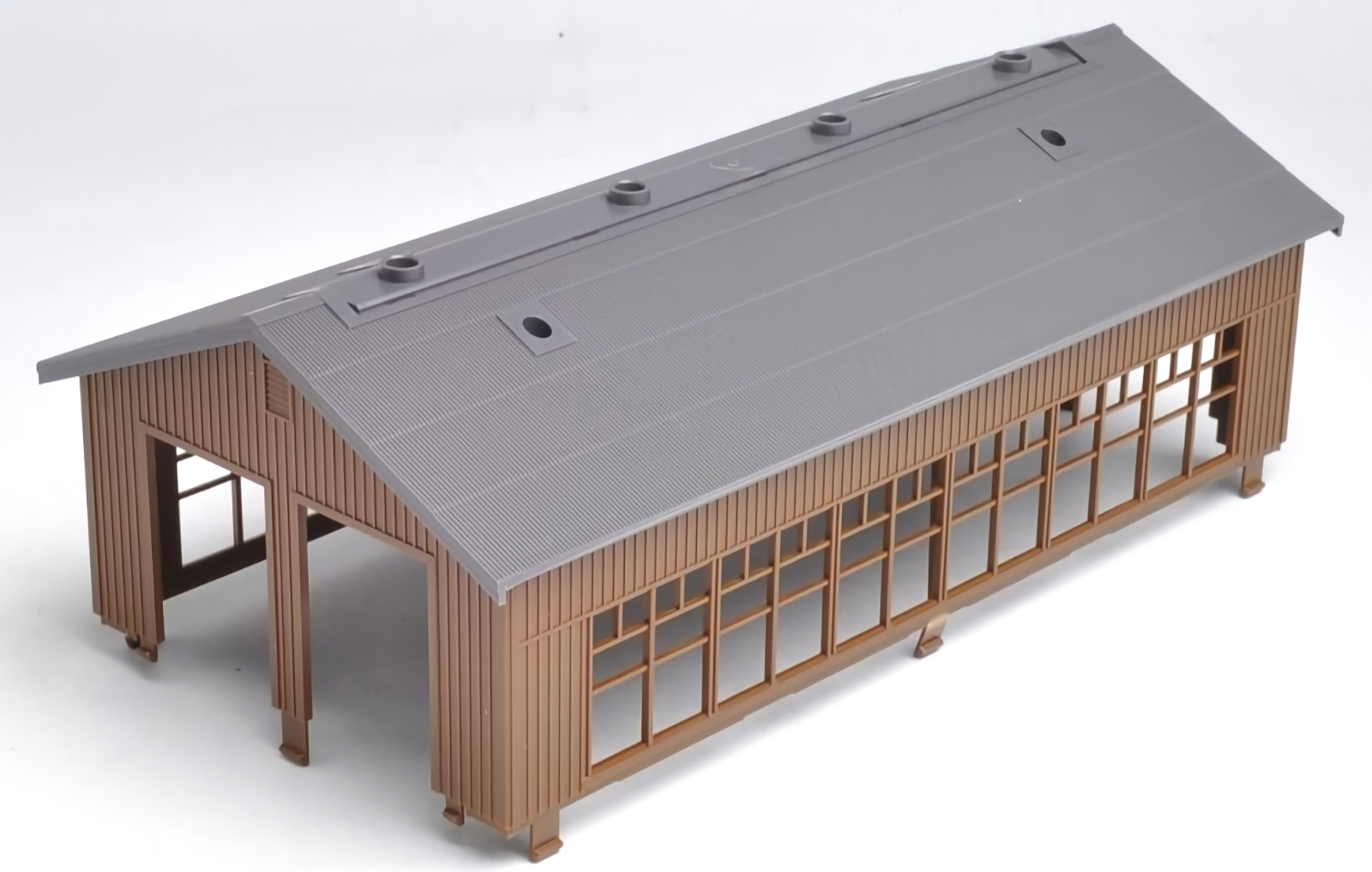 N Scale Kato 23-225 Wood 2-Stall Engine House Kit Depot Yard Building ...