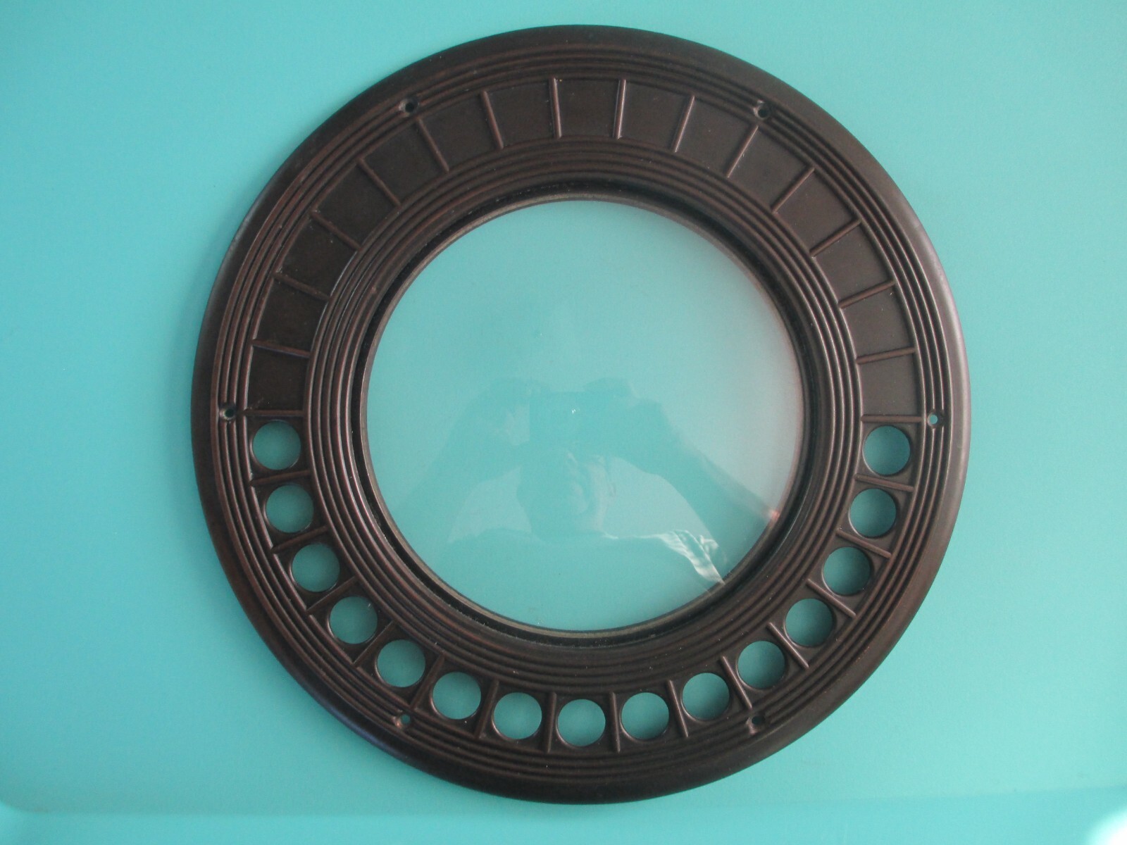 GRUNOW 1291 TELEDIAL RADIO BRASS DIAL FACE PLATE ESCUTCHEON & CENTER ...