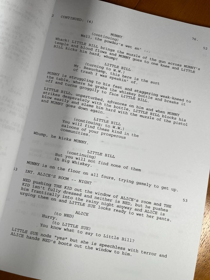 Unforgiven Script Signed- Autograph Reprints- 130 Pages- Clint Eastwood ...