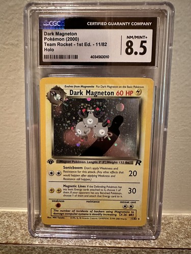 Dark Magneton Pokemon Team Rocket 1st Ed Holo 1999 11/82 CGC 8.5 PSA ...