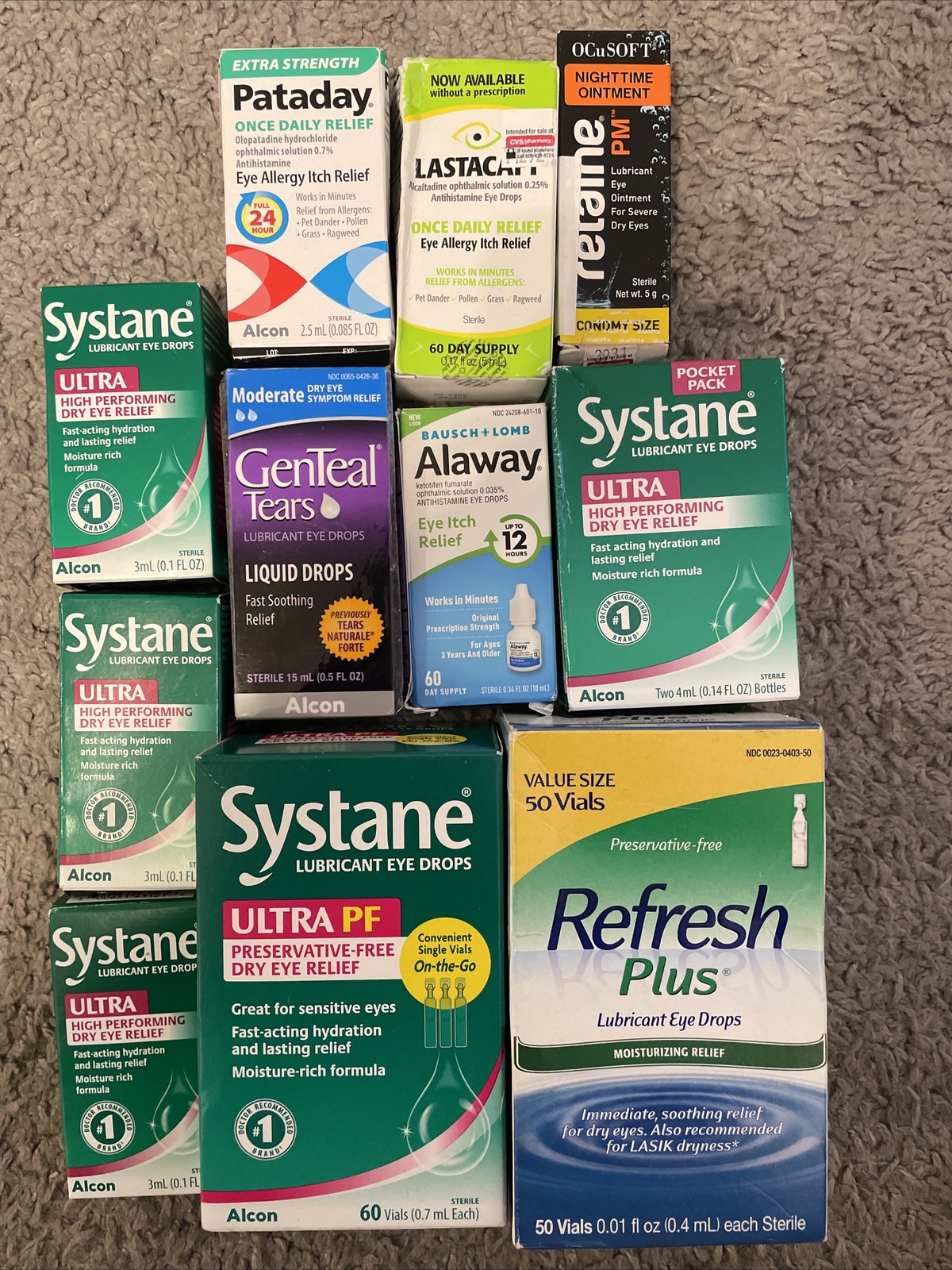 LOT 11 Bausch + Lomb Systane Refresh Genteal Dry Eye Relief Drops New ...
