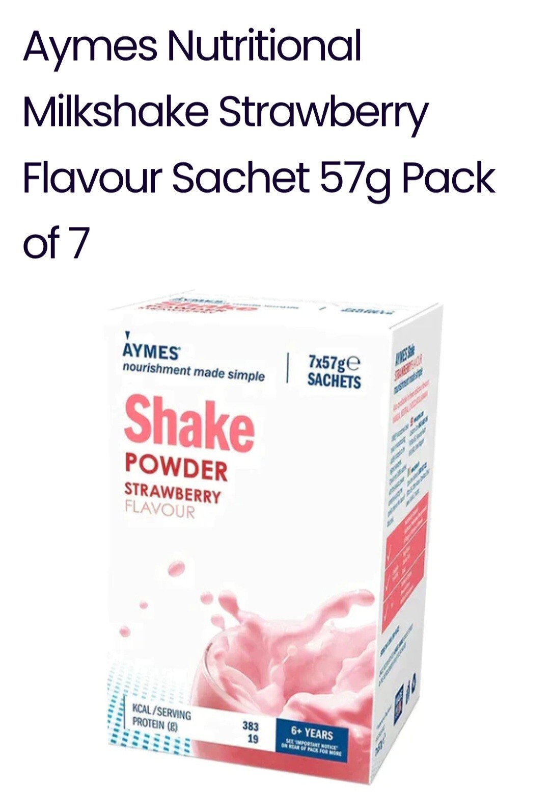 Aymes Shake Compact Chocolate Flavour 1 X 7x57g Sachets for sale online ...