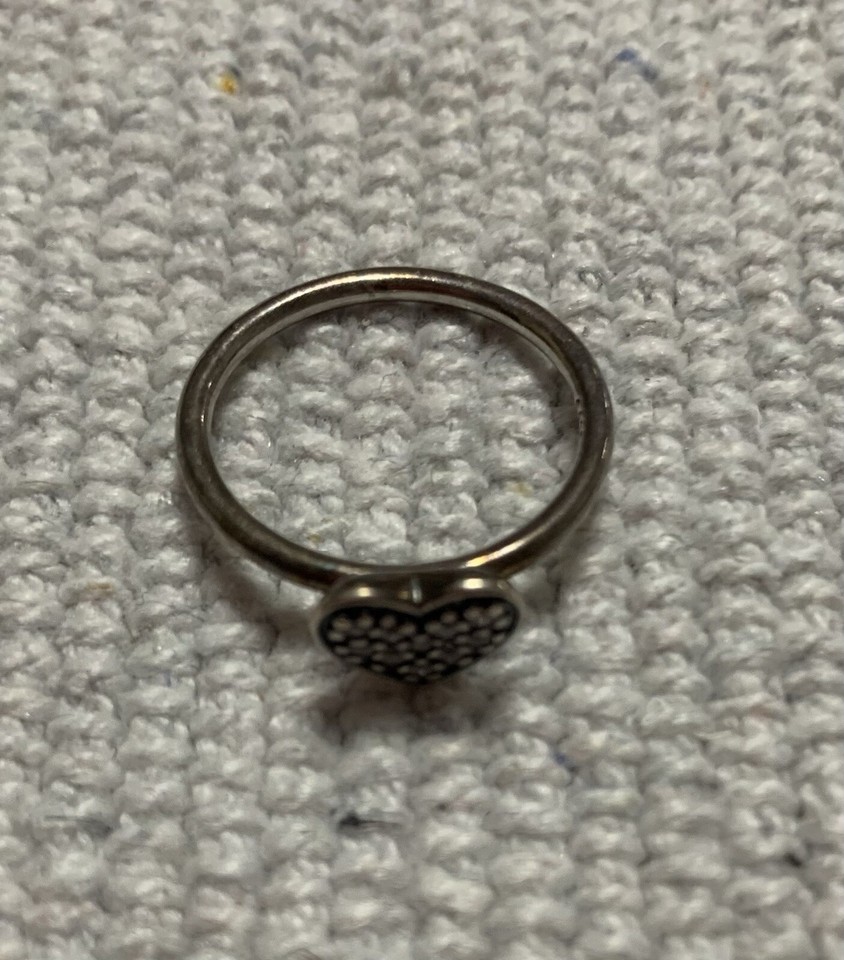 Pandora Ring, Ale 925 Ster. Silver Sz 6.75 Heart Shaped. Great ...